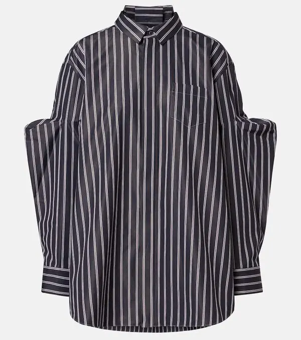 Sacai Striped Oversized Cotton-blend Shirt