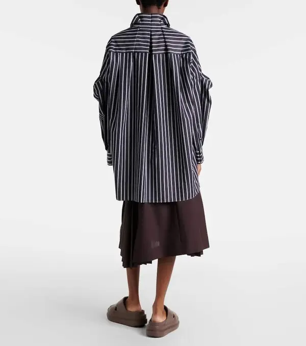 Sacai Striped Oversized Cotton-blend Shirt