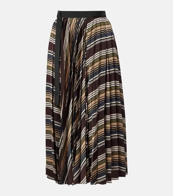 Sacai Striped Midi Skirt