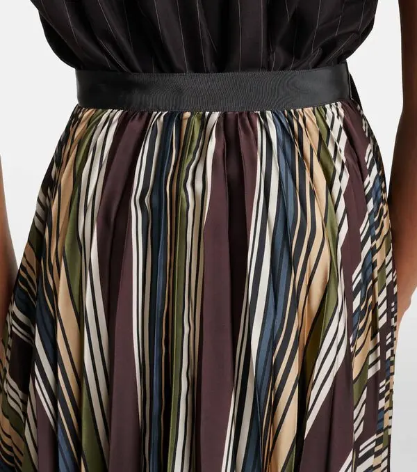 Sacai Striped Midi Skirt