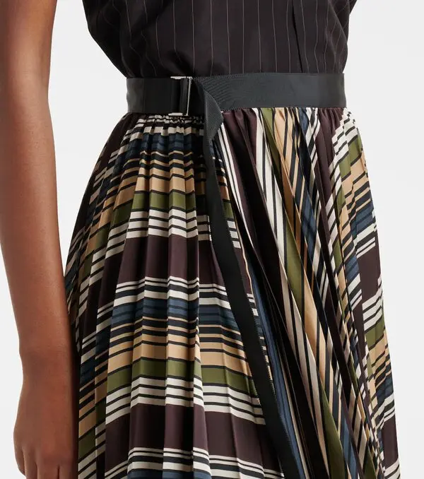 Sacai Striped Midi Skirt