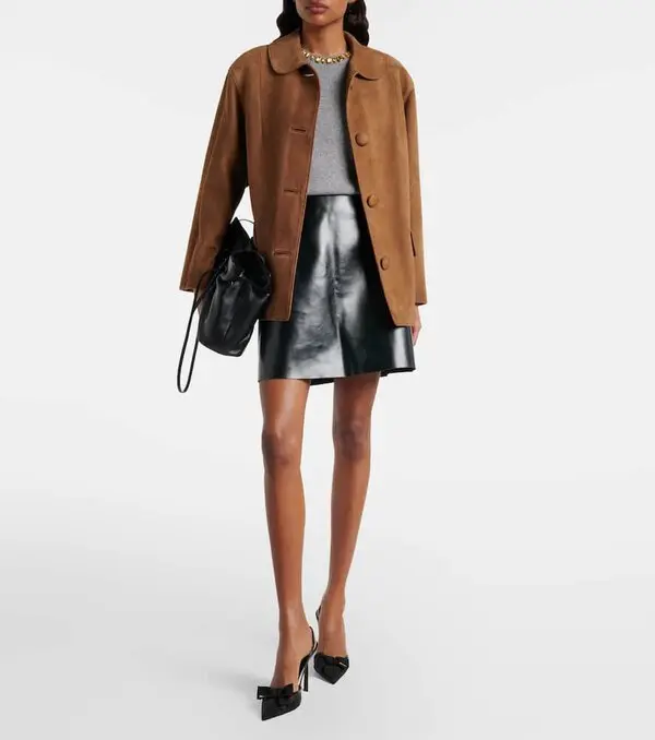 Prada Leather-trimmed Mesh Slingback Pumps
