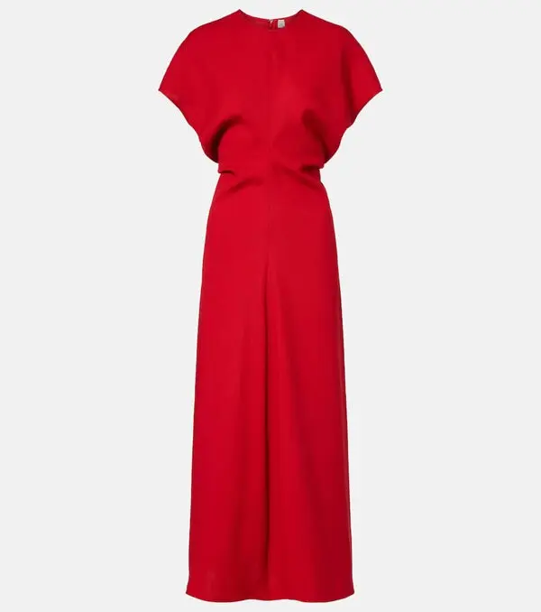 TOTEME Slouch Wool Maxi Dress - Red