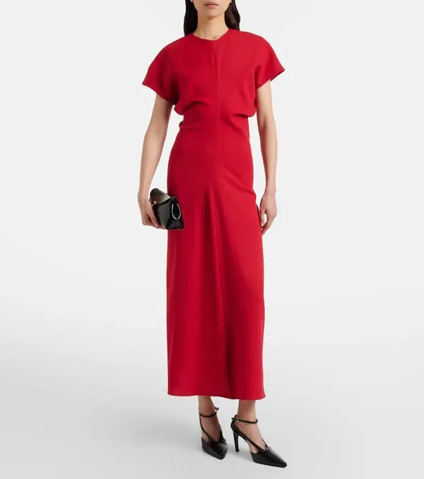 TOTEME Slouch Wool Maxi Dress - Red