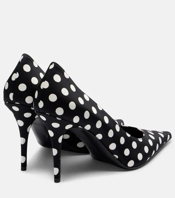 Amina Muaddi Barbara 90 Polka-dot Satin Pumps