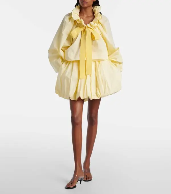PATOU Tie-neck Faille Top - Yellow