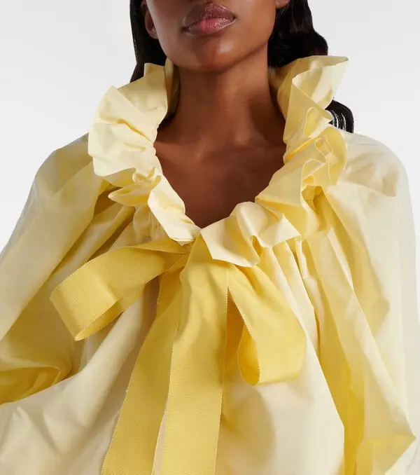 PATOU Tie-neck Faille Top - Yellow