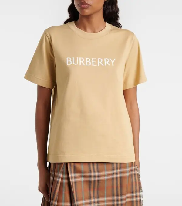 Burberry Logo Cotton Jersey T-shirt - Beige