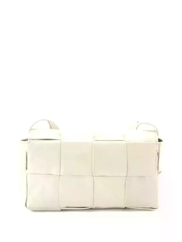 Bottega Veneta Cassette Maxi Intrecciato Leather Belt Bag - White