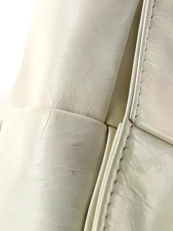 Bottega Veneta Cassette Maxi Intrecciato Leather Belt Bag - White