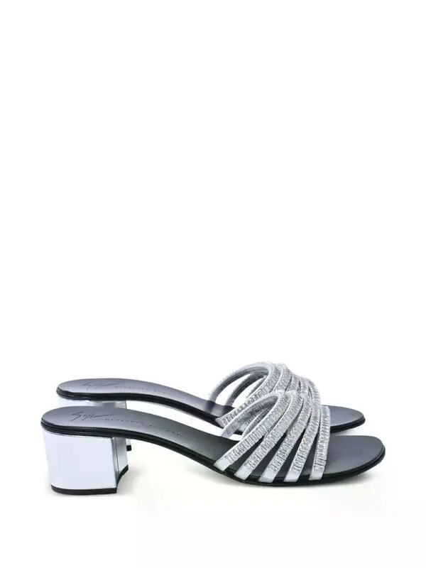 GIUSEPPE ZANOTTI Crystal-embellished Block Heel Sandals