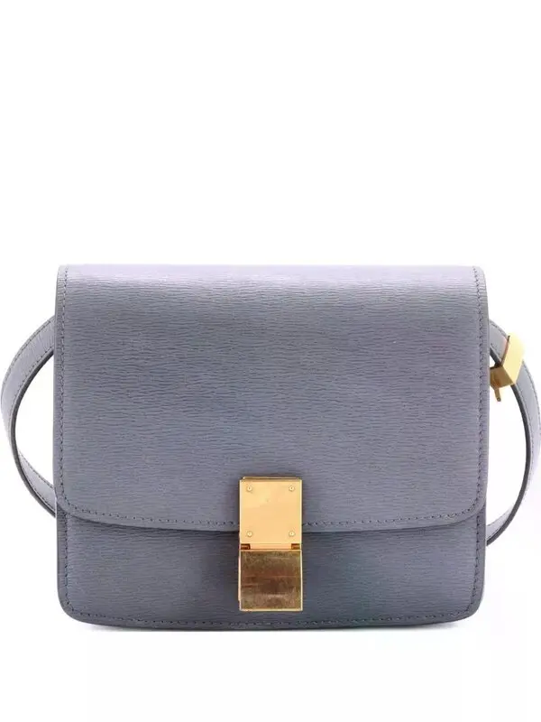 Celine Classic Box Bag Grainy Leather Teen Shoulder Bag - Grey