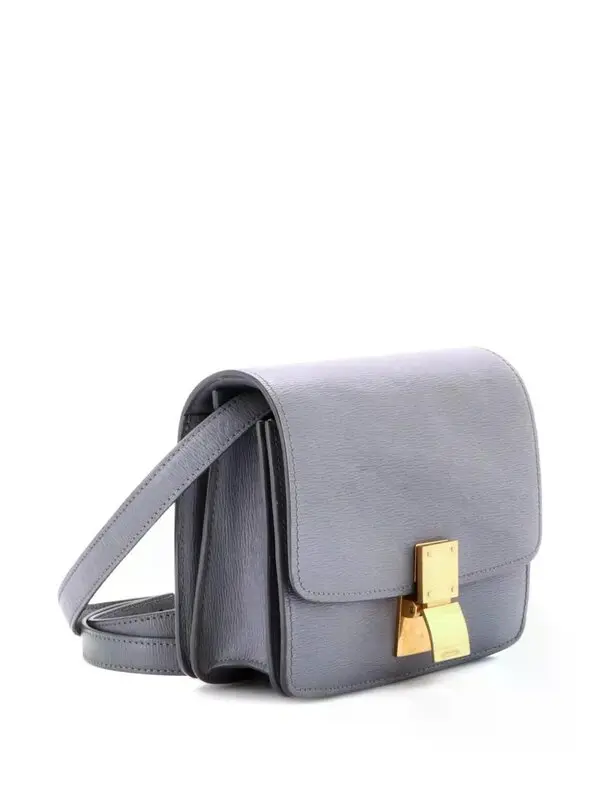 Celine Classic Box Bag Grainy Leather Teen Shoulder Bag - Grey