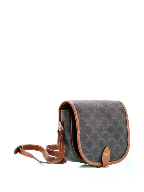 Celine Folco Bag Triomphe Coated Canvas Medium - Brown