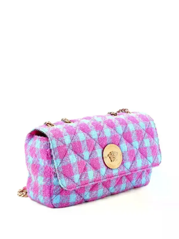 Versace Medusa Icon Quilted Tweed Chain Flap Bag - Pink