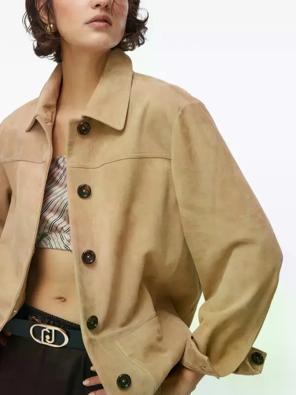 Liu Jo Suede Jacket With Pockets - Neutrals
