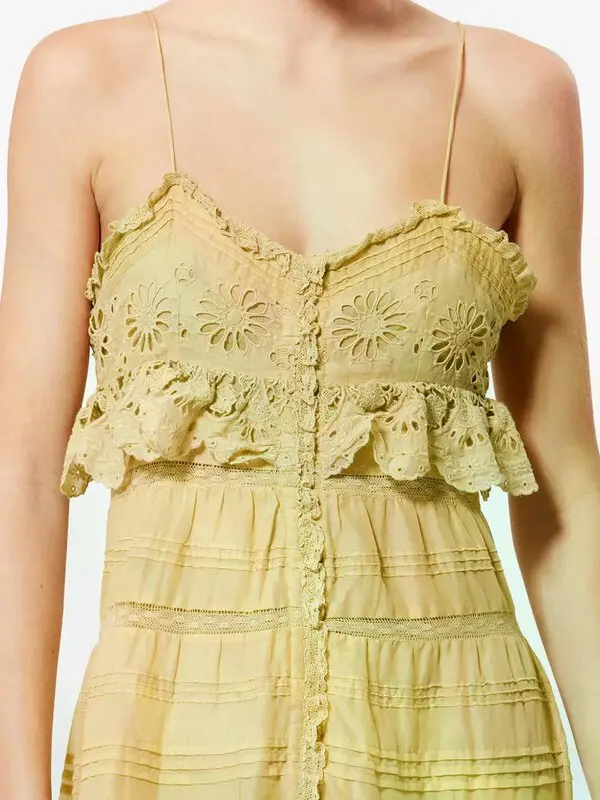MARANT ETOILE Ruffled Lace Paule Dress - Neutrals