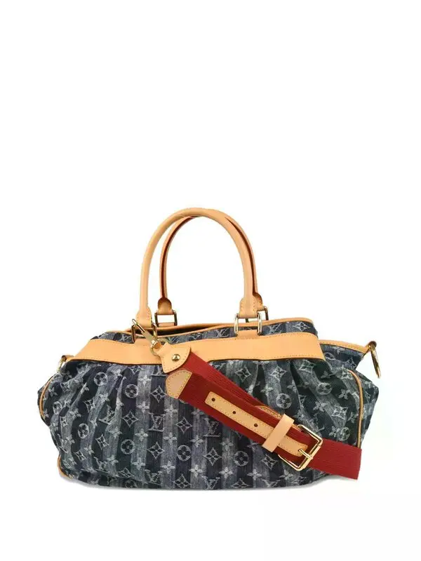 LOUIS VUITTON 2006 Raye Gm Monogram Denim Tote Bag - Blue