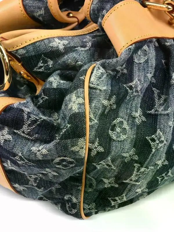 LOUIS VUITTON 2006 Raye Gm Monogram Denim Tote Bag - Blue