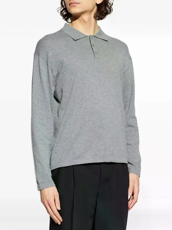 LISA YANG Button Long-sleeve Polo Shirt - Grey