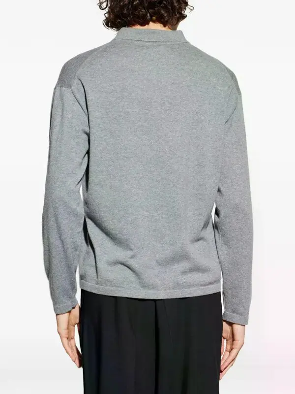 LISA YANG Button Long-sleeve Polo Shirt - Grey