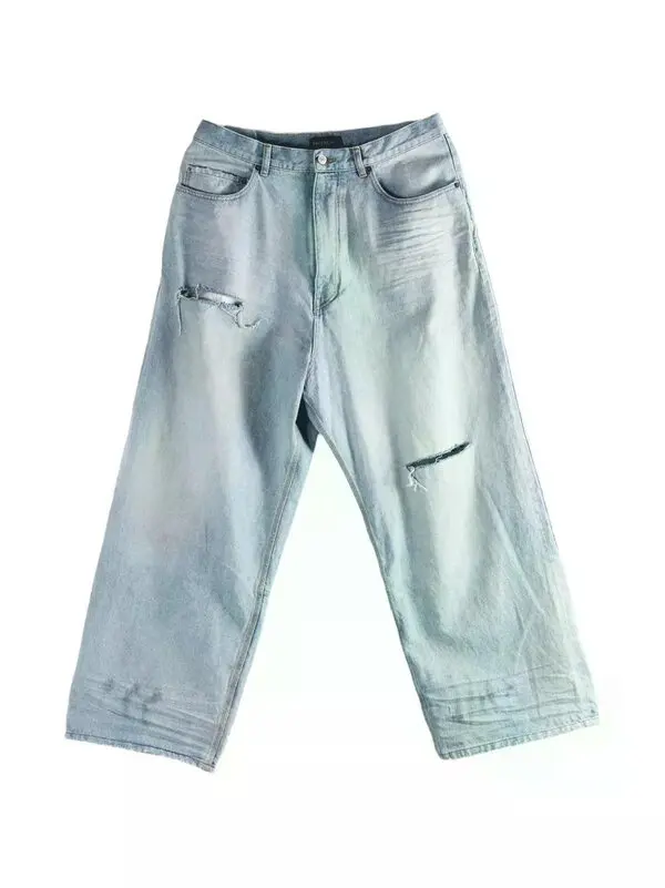 Balenciaga Wide-leg Distressed Jeans