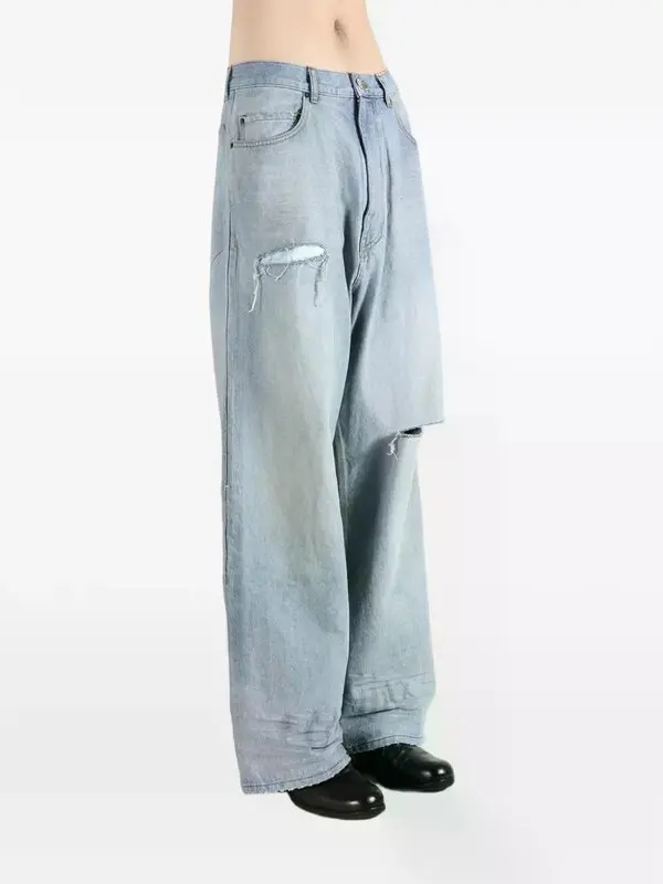 Balenciaga Wide-leg Distressed Jeans