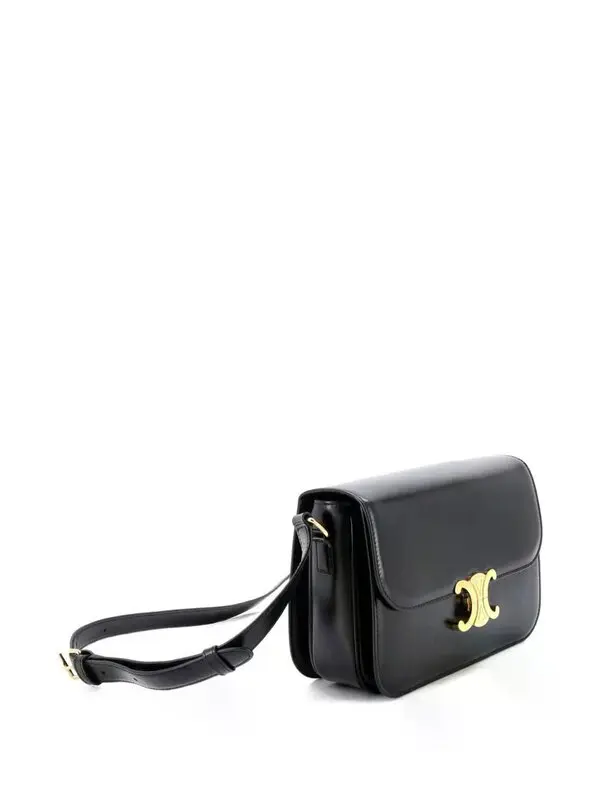 Celine Triomphe Shoulder Bag Smooth Calfskin Medium - Black