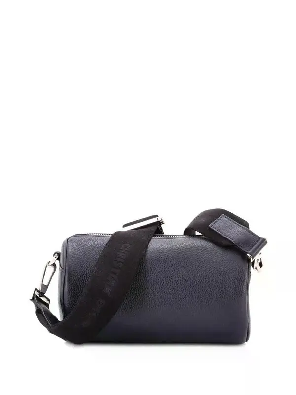 Dior Logo Roller Messenger Bag Embossed Leather Shoulder Bag
