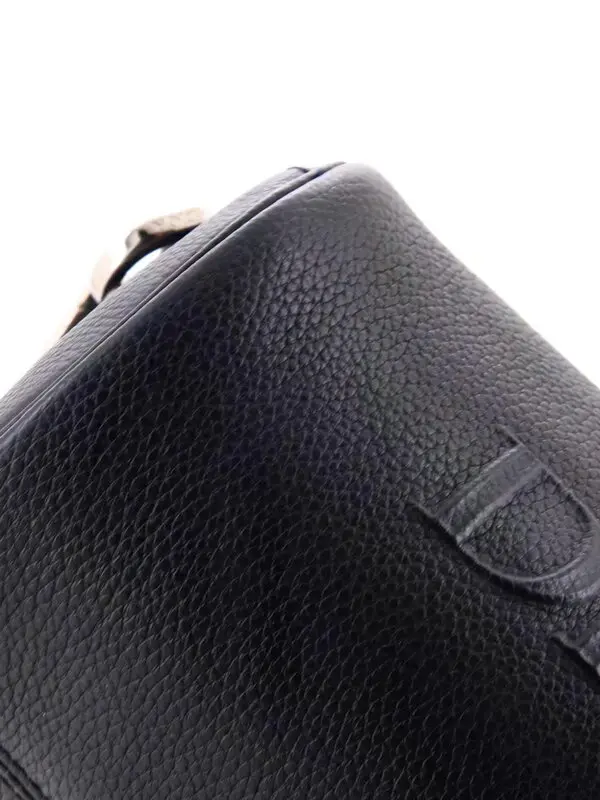 Dior Logo Roller Messenger Bag Embossed Leather Shoulder Bag