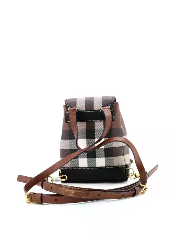 Burberry Flap House Check Coated Canvas Micro Backpack