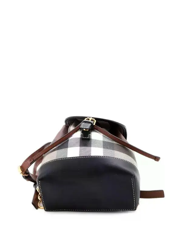Burberry Flap House Check Coated Canvas Micro Backpack