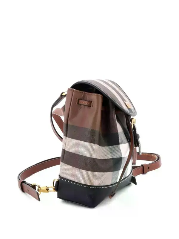 Burberry Flap House Check Coated Canvas Micro Backpack