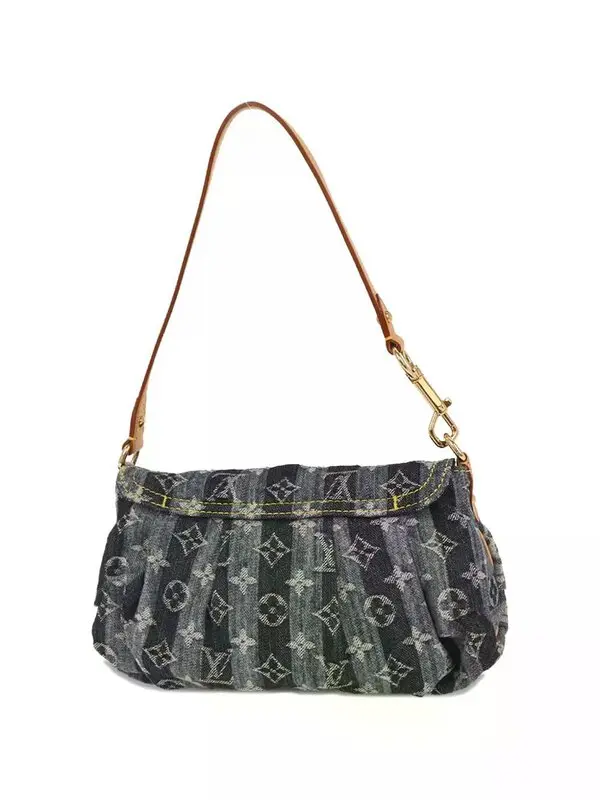 LOUIS VUITTON 2006 Mini Pleaty Raye Monogram Denim Shoulder Bag