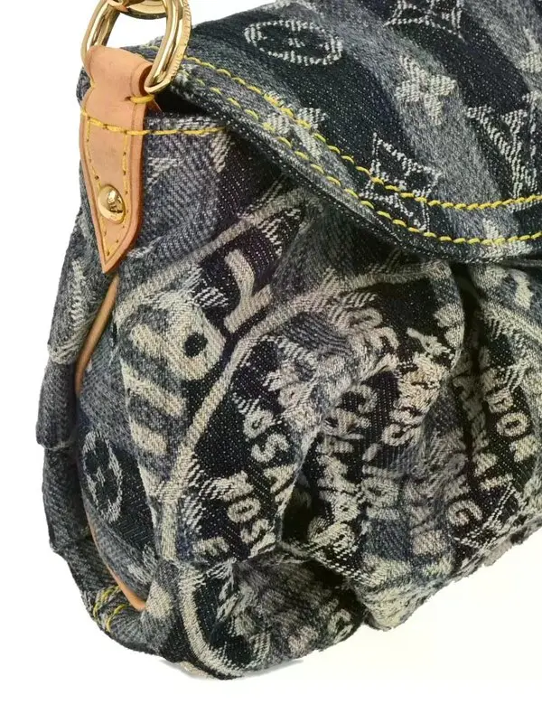 LOUIS VUITTON 2006 Mini Pleaty Raye Monogram Denim Shoulder Bag