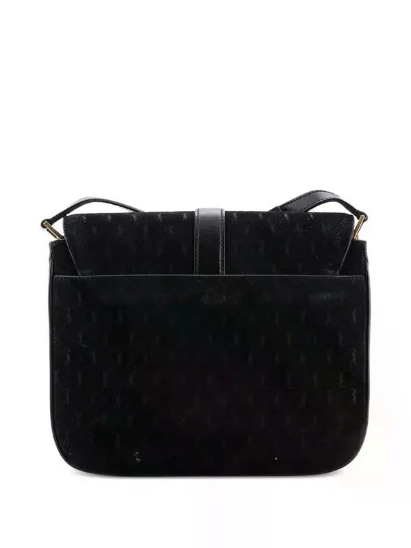 Saint Laurent Top Flap Satchel Monogram All Over Suede Small Crossbody Bag