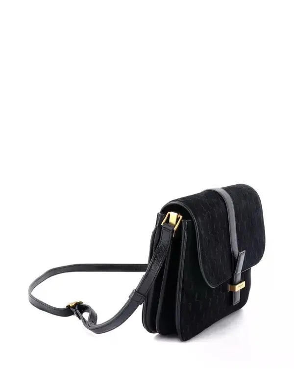 Saint Laurent Top Flap Satchel Monogram All Over Suede Small Crossbody Bag