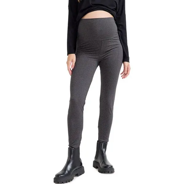 Hatch The Ultimate Maternity Over The Bump Leggings - Grey Houndstooth