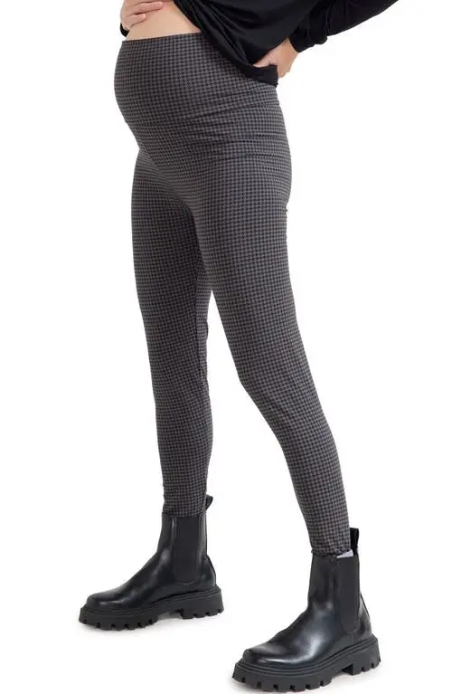 Hatch The Ultimate Maternity Over The Bump Leggings - Grey Houndstooth