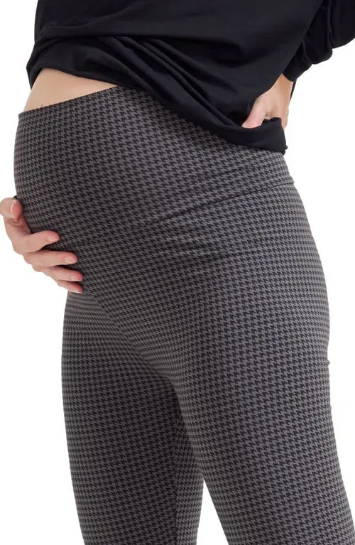 Hatch The Ultimate Maternity Over The Bump Leggings - Grey Houndstooth