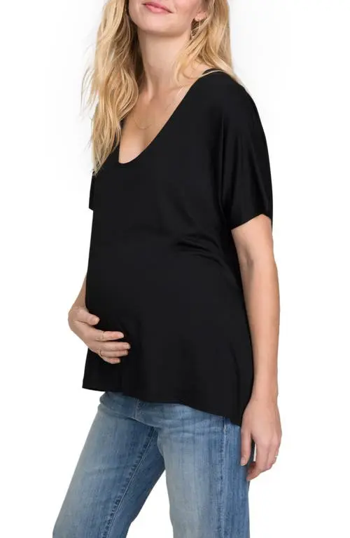 Hatch The Perfect Vee Maternity T-shirt By - Black