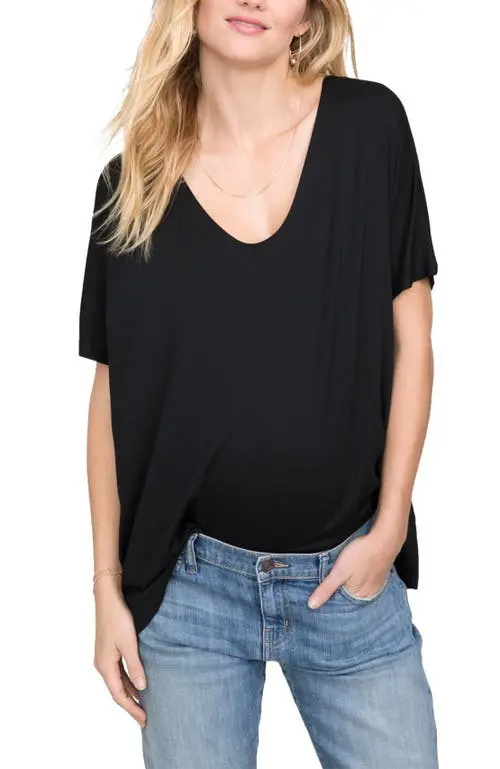 Hatch The Perfect Vee Maternity T-shirt By - Black