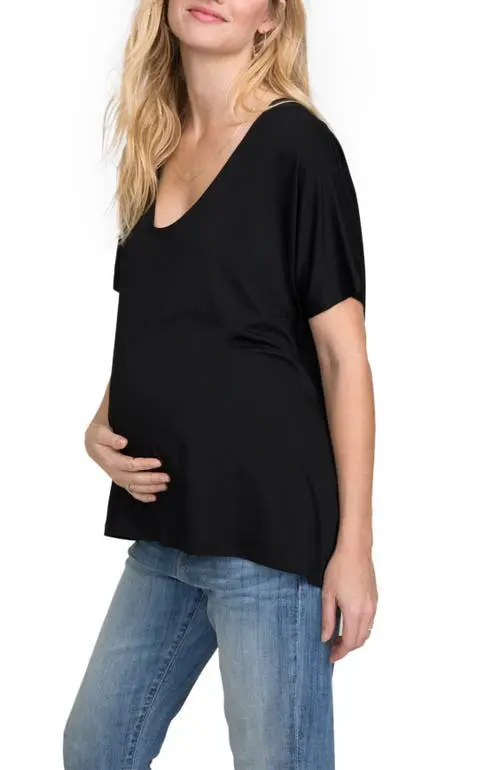 Hatch The Perfect Vee Maternity T-shirt By - Black