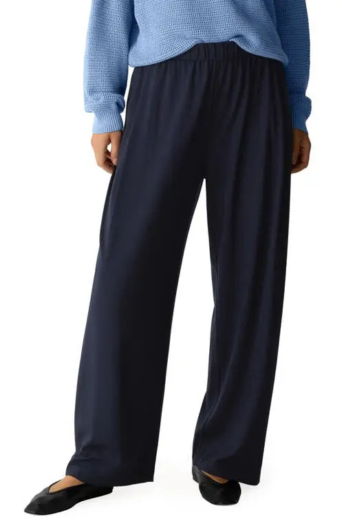 Eileen Fisher Ankle Straight Leg Jersey Pants - Ink