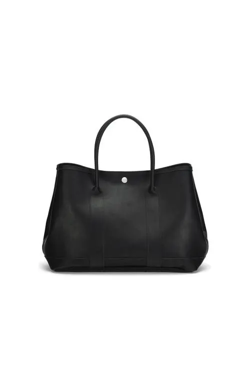 EZRA ARTHUR Audrey American Steer Leather Tote Bag - Black