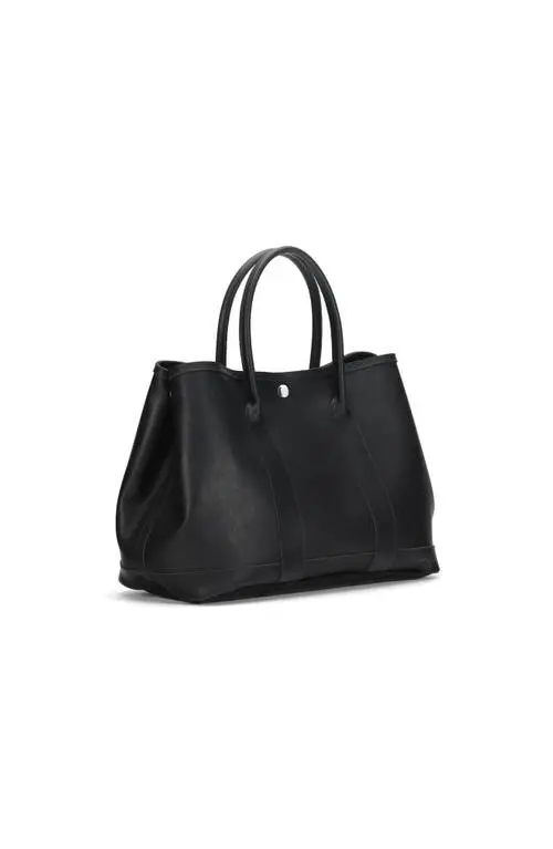EZRA ARTHUR Audrey American Steer Leather Tote Bag - Black