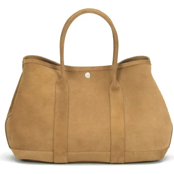 EZRA ARTHUR Audrey Nubuck Suede Leather Tote Bag - Sand