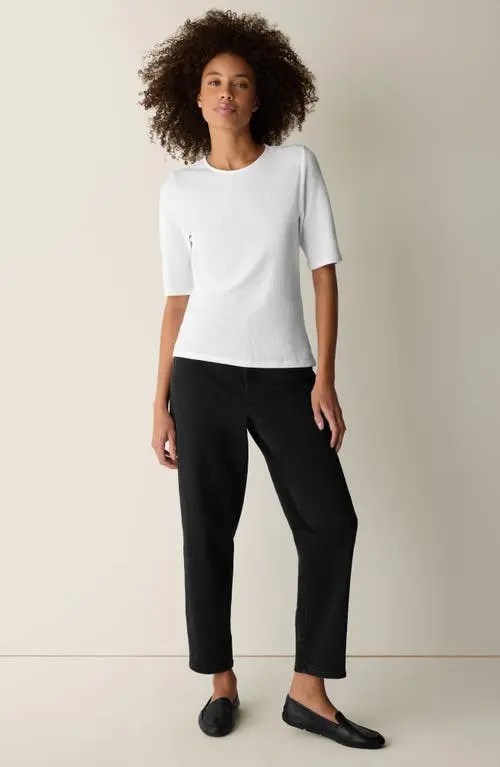Eileen Fisher Short-sleeve Crewneck Top