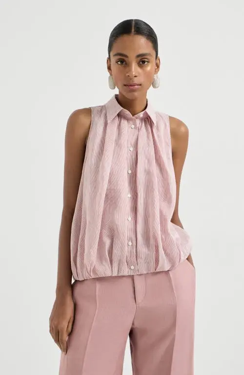 Brunello Cucinelli Striped Organza Shirt
