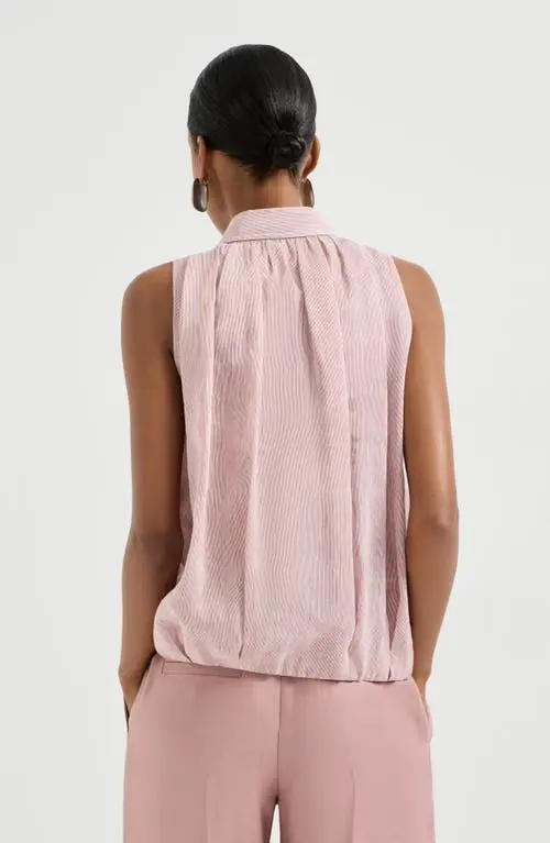 Brunello Cucinelli Striped Organza Shirt
